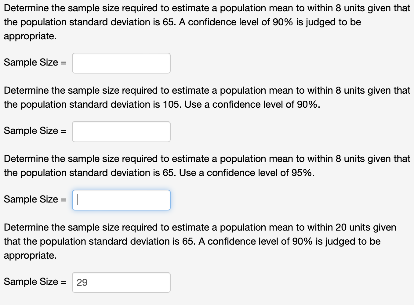 Solved Determine the sample size required to estimate a | Chegg.com
