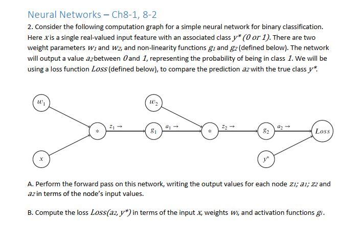 Solved Neural Networks - Ch8-1, 8-2 2. Consider the | Chegg.com