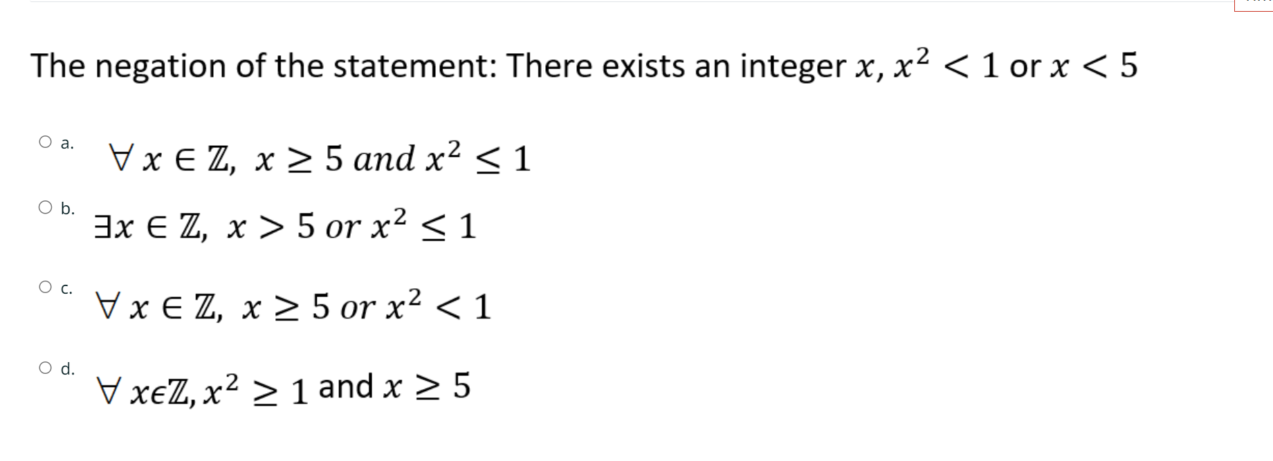 Solved The negation of the statement: There exists an | Chegg.com