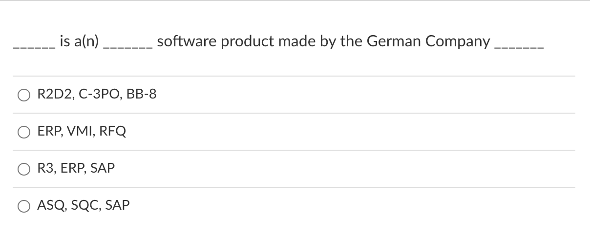 Solved is a(n) software product made by the German Company | Chegg.com
