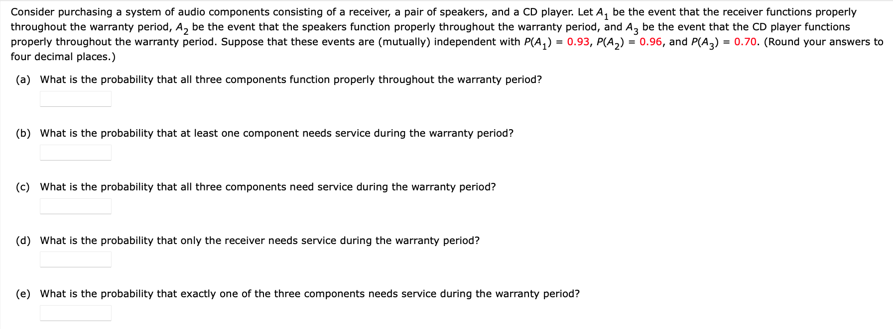 Solved Consider purchasing a system of audio components | Chegg.com