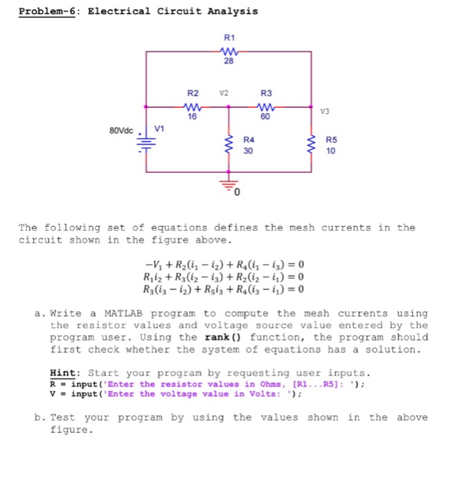Solved Electrical Circuit Analysis The following set of | Chegg.com