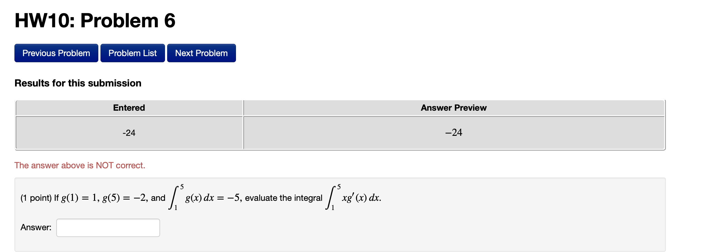 Solved HW10: Problem 6 Previous Problem Problem List Next | Chegg.com