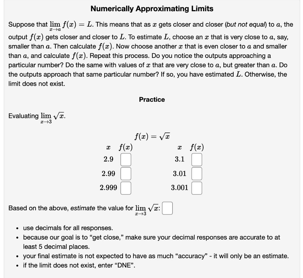 Solved Numerically Approximating Limits 2-a Suppose that lim | Chegg.com