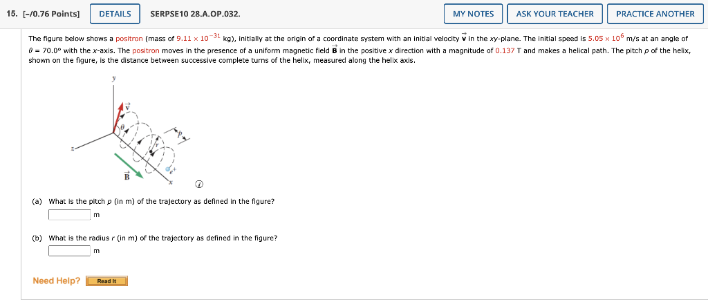 Solved 15. [-10.76 Points] DETAILS SERPSE 10 28.A.OP.032. MY | Chegg.com