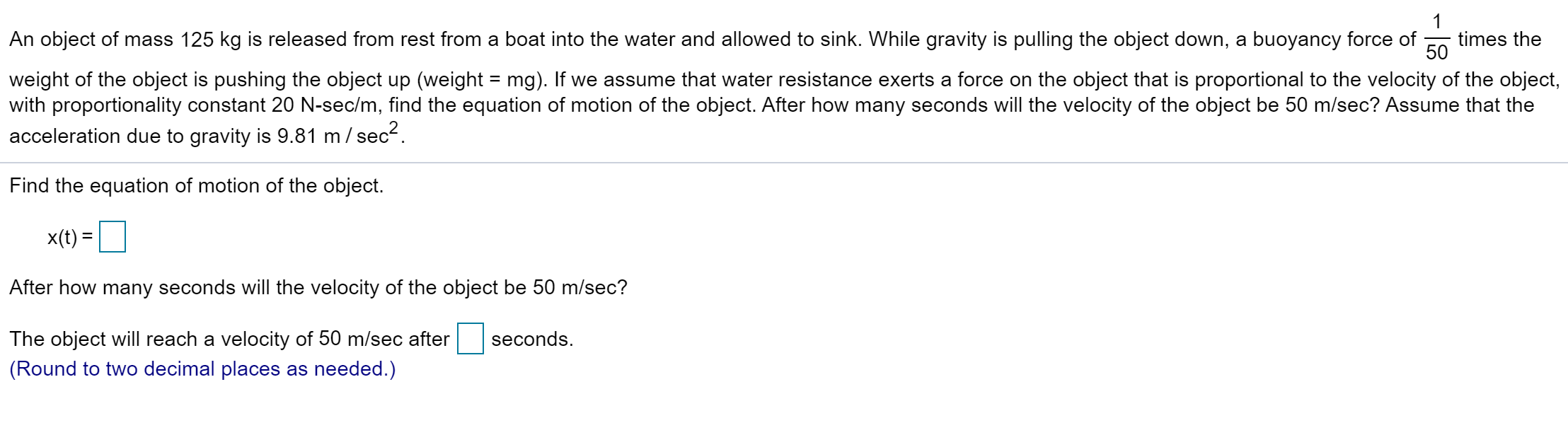 Solved An object of mass 125 kg is released from rest from a | Chegg.com