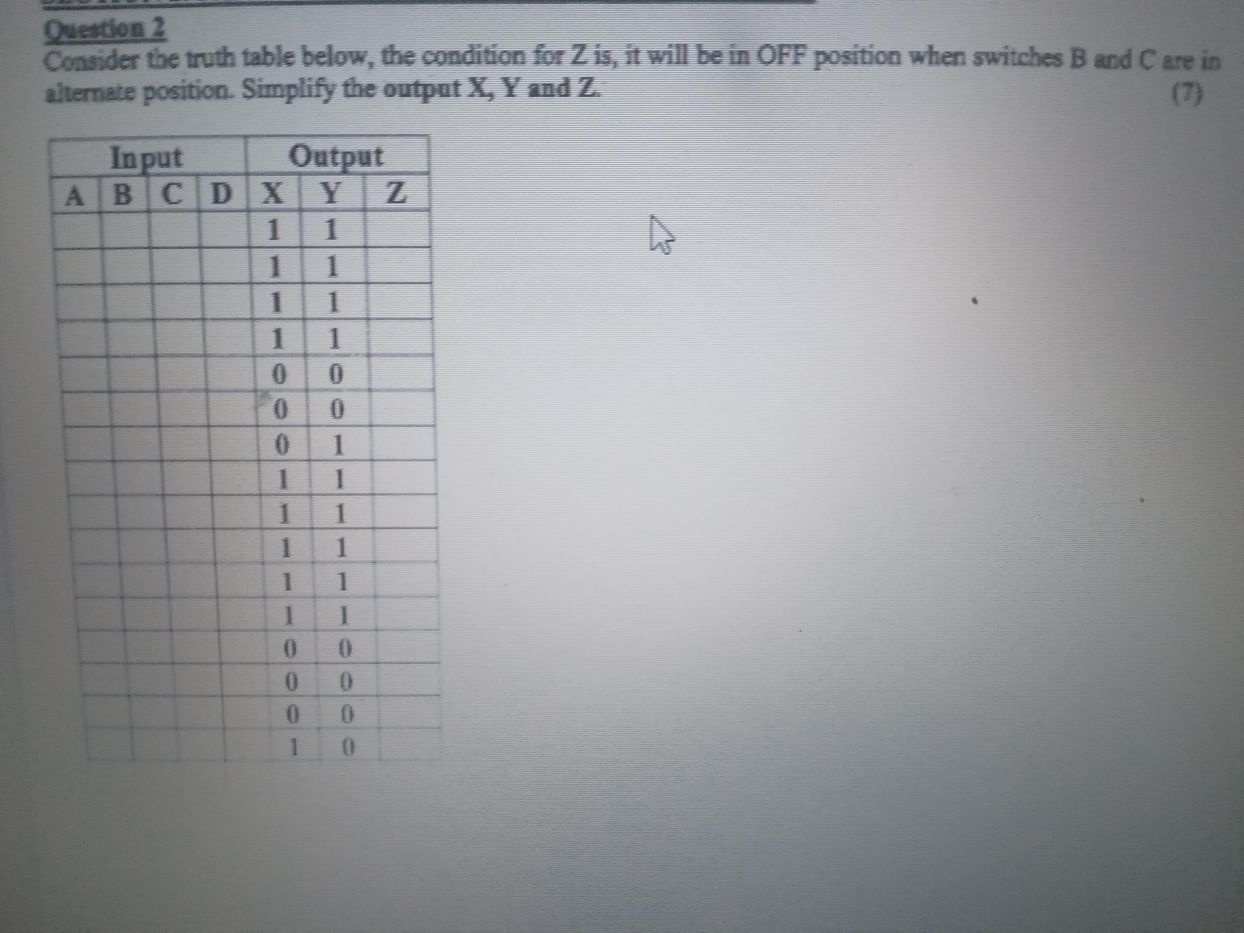 Solved Question 2Consider the inth table below, the | Chegg.com