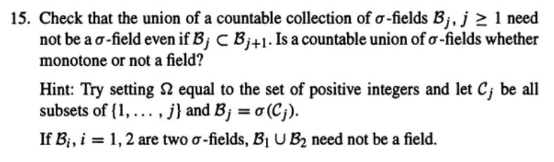 Solved 5. Check that the union of a countable collection of | Chegg.com