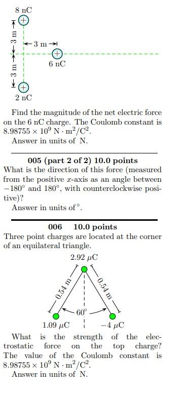 Solved Find the magnitude of the net electric force on the | Chegg.com