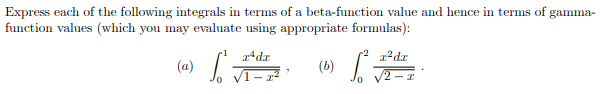 Solved Express each of the following integrals in terms of a | Chegg.com