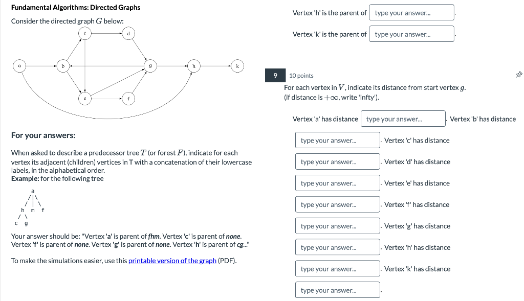 Solved Fundamental Algorithms: Directed Graphs Consider the | Chegg.com
