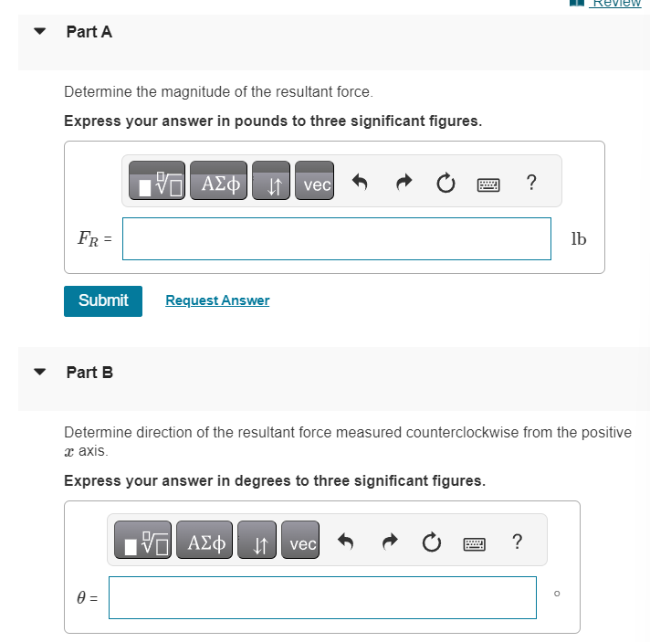 Solved In (Figure 1), set F2=60lb.Determine the magnitude of | Chegg.com