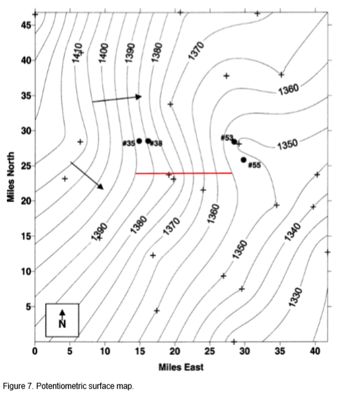 Solved In fig. 7, calculate the ground-water gradient along | Chegg.com