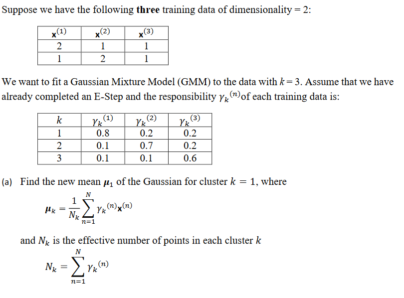 Solved Suppose we have the following three training data of | Chegg.com