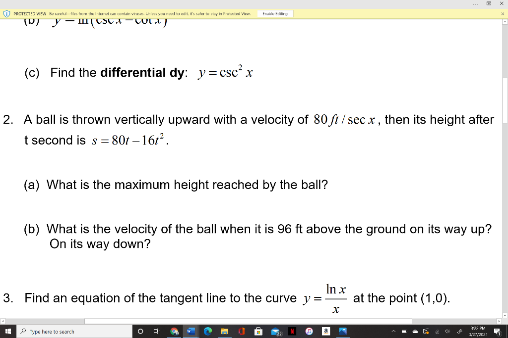 Solved X Enable Editing PROTECTED VIEW Be carefulfiles from | Chegg.com