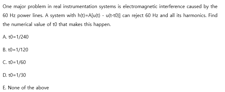 Solved One major problem in real instrumentation systems is | Chegg.com