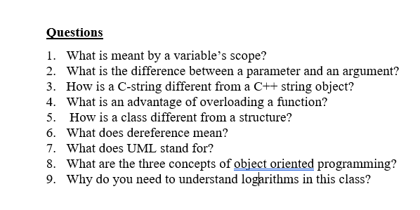 Solved Questions 1. What is meant by a variable's scope? 2. | Chegg.com