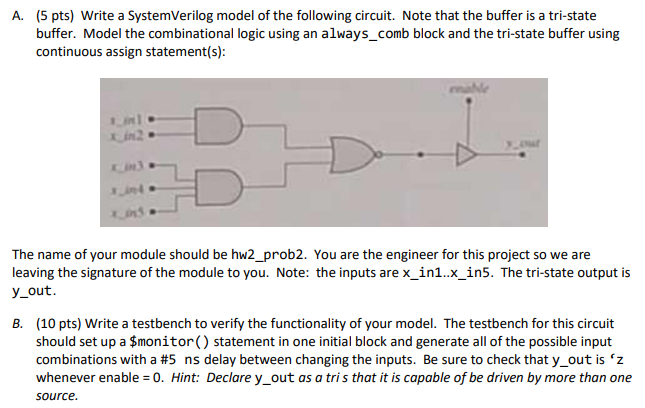 A. (5 pts) Write a System Verilog model of the | Chegg.com