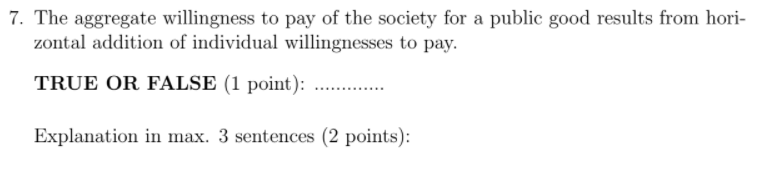 Solved 7. The aggregate willingness to pay of the society | Chegg.com