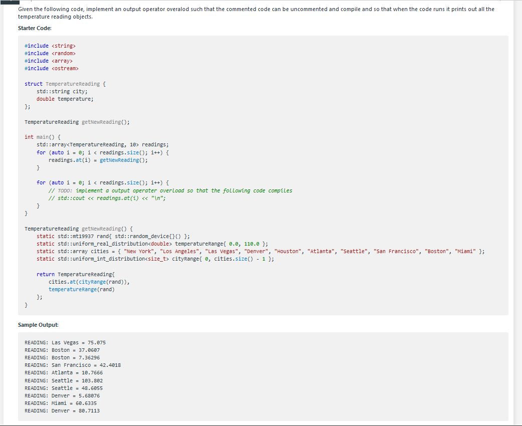 Solved Starter Code: | Chegg.com