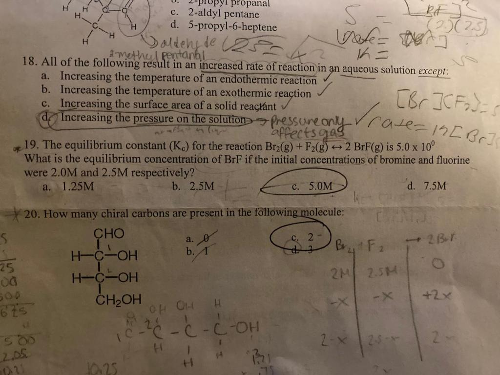 Solved H H H y propanal c. 2-aldyl pentane S BES d. | Chegg.com