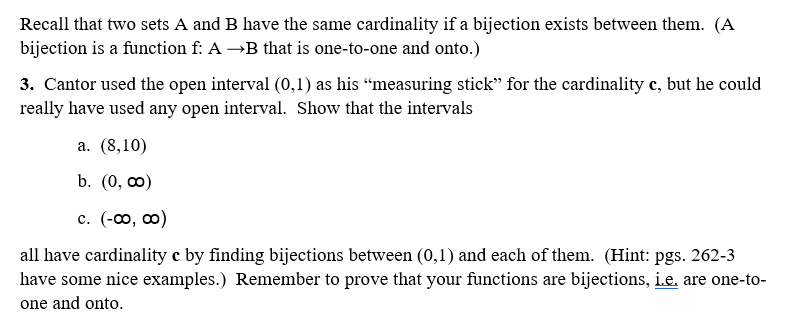 Solved Recall that two sets A and B have the same | Chegg.com