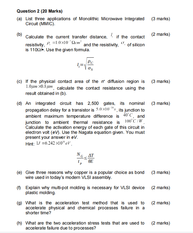 Solved (a) List three applications of Monolithic Microwave | Chegg.com