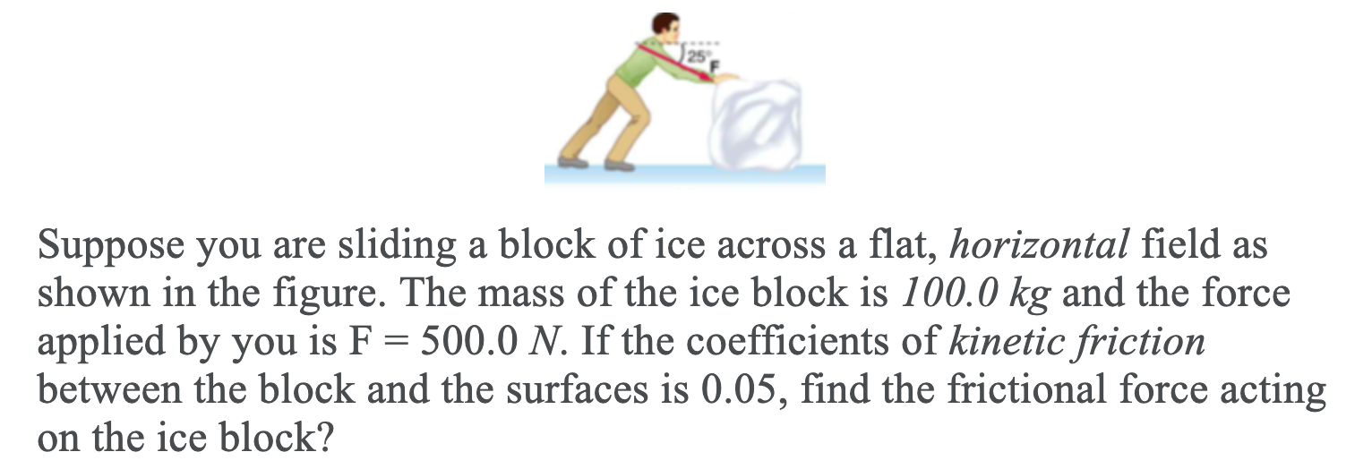 Solved Suppose you are sliding a block of ice across a flat, | Chegg.com