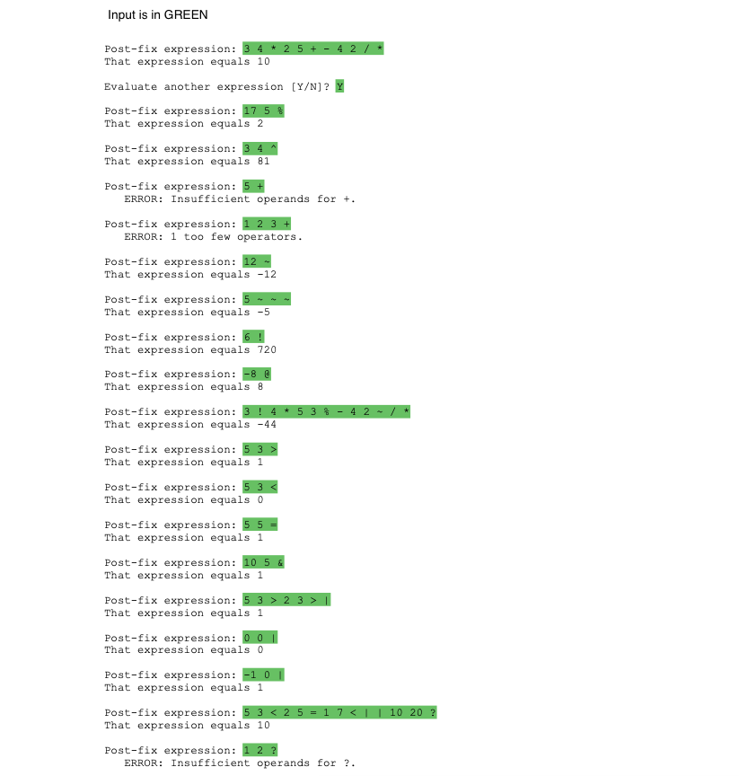 Solved Enhanced Postfix Evaluator Problem Description: In | Chegg.com