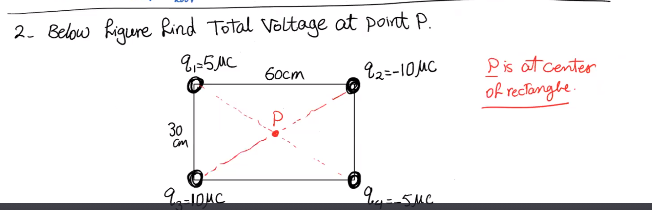 Solved 2- Below higure hind Total voltage at point P. P is | Chegg.com