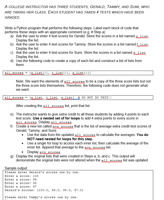 Solved A COLLEGE INSTRUCTOR HAS THREE STUDENTS, GERALD, | Chegg.com