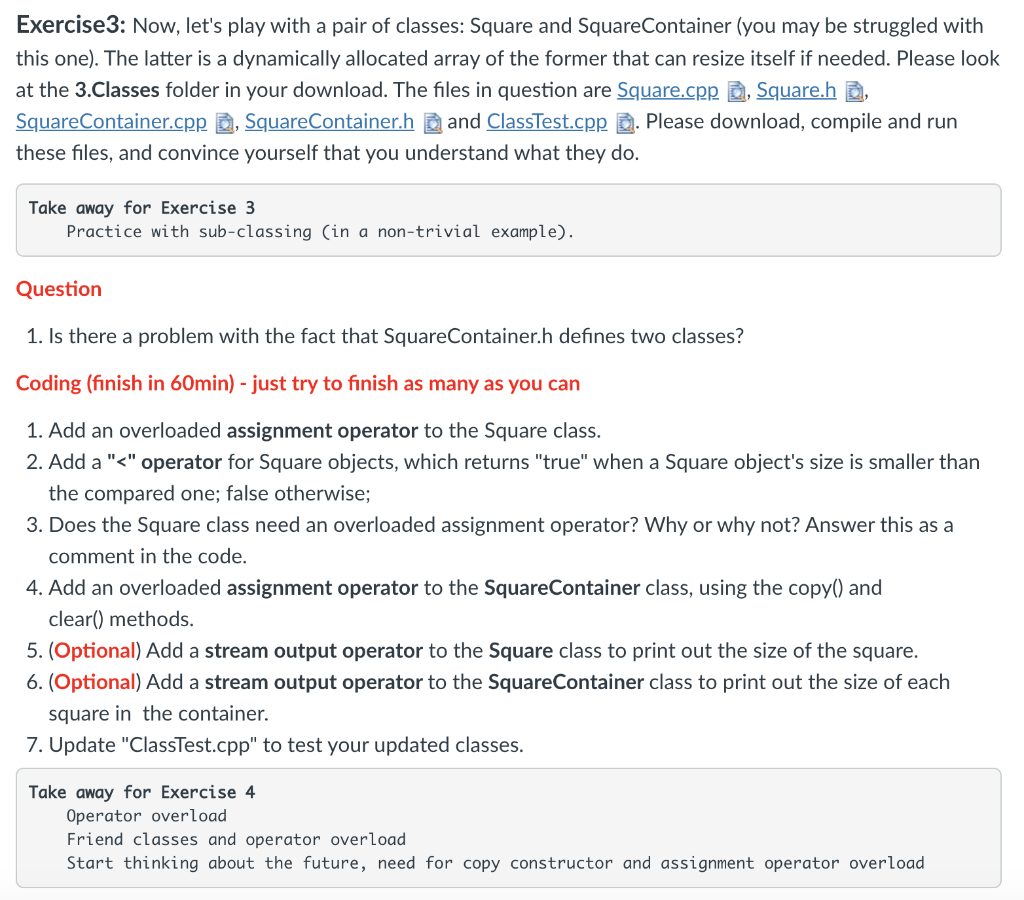 Please, use C++ Here is the codes of Square.cpp, | Chegg.com
