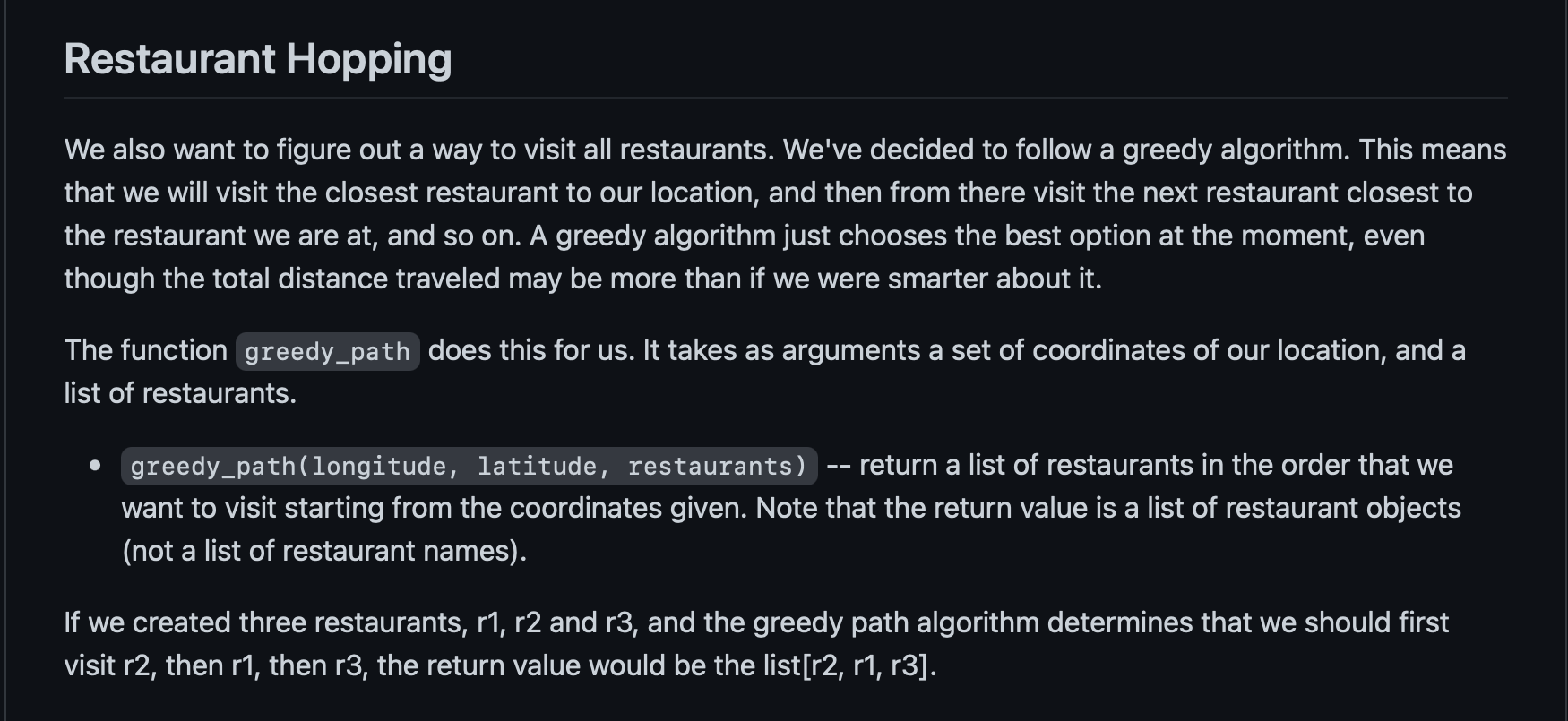 Solved def closer(longitude, latitude, rest1, | Chegg.com