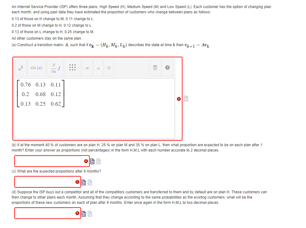 Solved An Internet Service Provider (ISP) offers three | Chegg.com