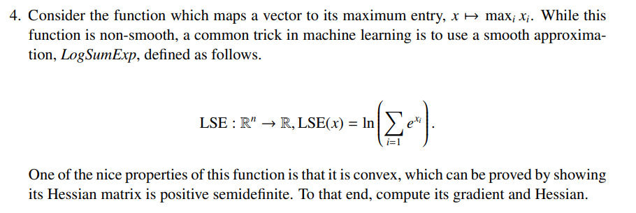 4. Consider the function which maps a vector to its | Chegg.com