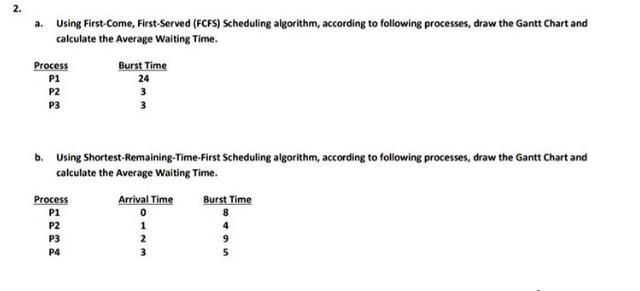 Solved 2. a. Using First-Come, First-Served (FCFS) | Chegg.com