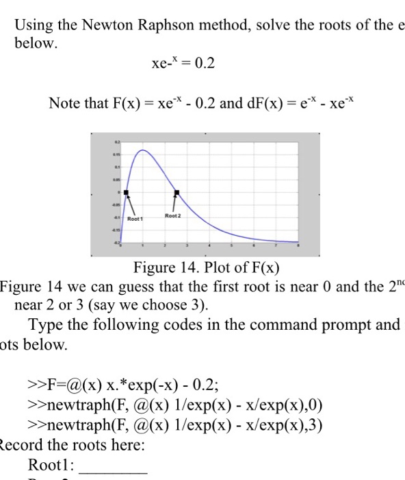 Exercise 2: Calculate the root of the equation in | Chegg.com
