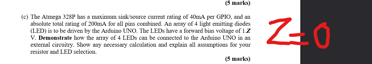 Solved (5 marks) (c) The Atmega 328P has a maximum | Chegg.com