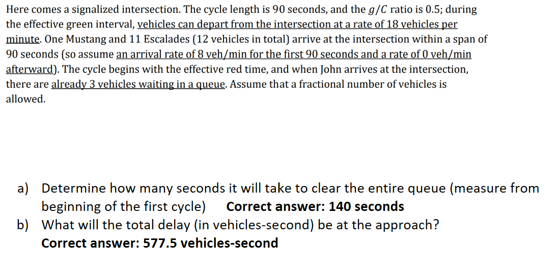 Solved Here comes a signalized intersection. The cycle | Chegg.com