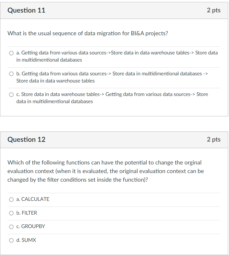 Solved What is the usual sequence of data migration for | Chegg.com