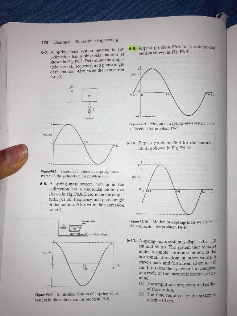 Solved 6-7. A spring-mass system moving in the 6-9. Repeat | Chegg.com
