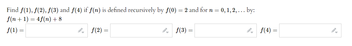 Solved Find f(1),f(2),f(3) and f(4) if f(n) is defined | Chegg.com