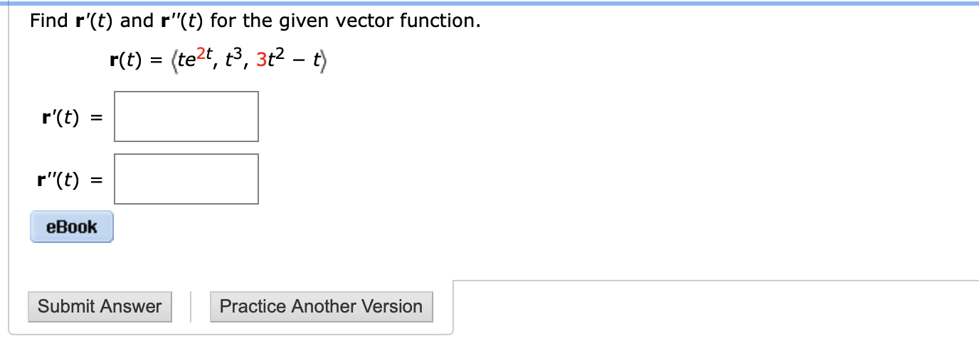 Solved Find r'(t) and r Solved Find r'(t) and r