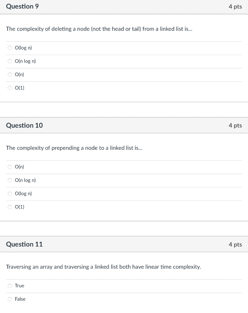 Solved The complexity of deleting a node (not the head or | Chegg.com