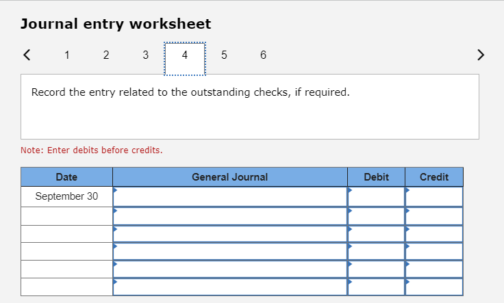 Solved Required: 1. Prepare the September 30 bank | Chegg.com