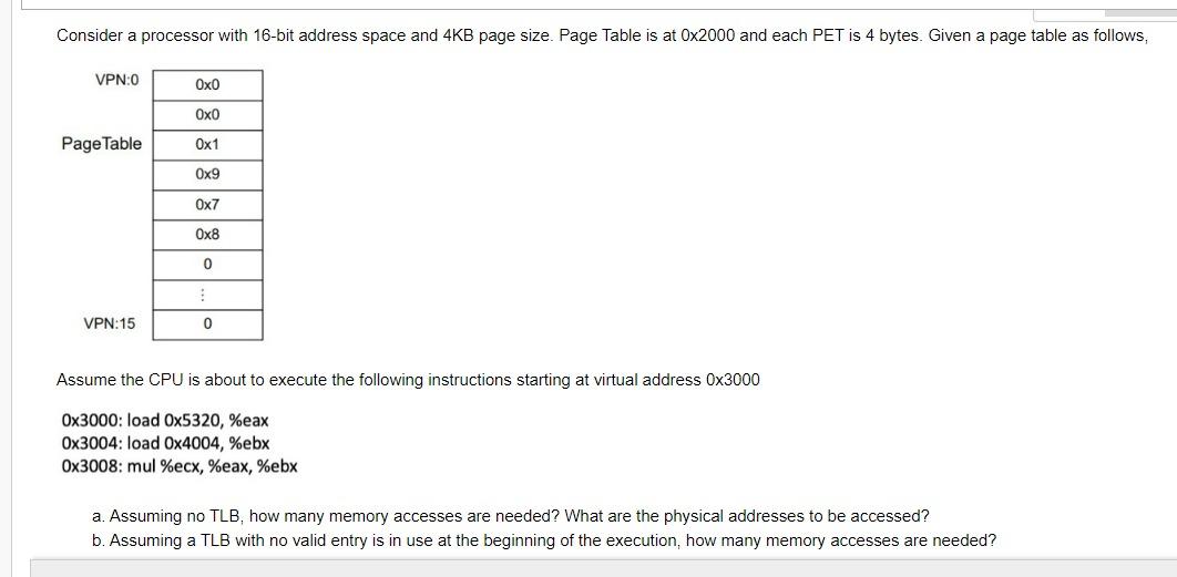 Solved Consider a processor with 16-bit address space and | Chegg.com