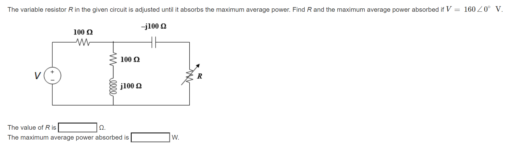 Solved The variable resistor R in the given circuit is | Chegg.com