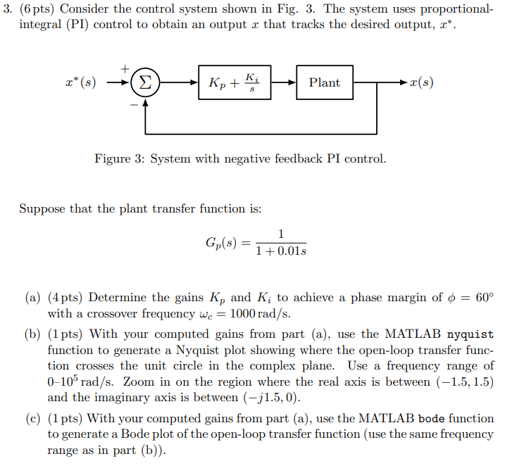Solved 3. (6 pts) Consider the control system shown in Fig. | Chegg.com