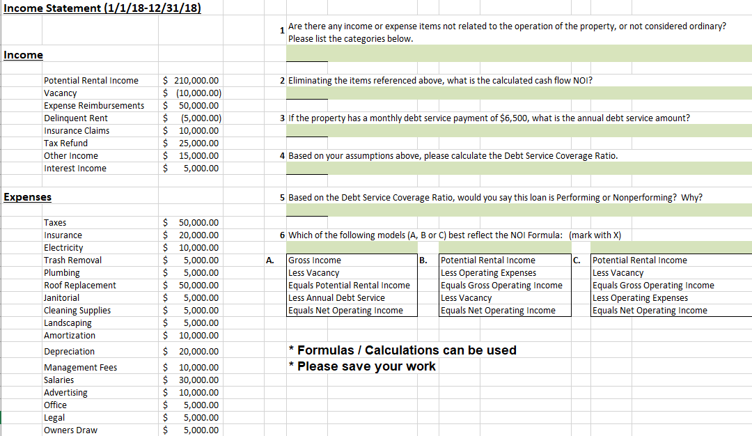 Solved Income and Expense practice Questions. I understand | Chegg.com