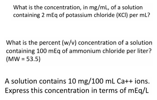 Solved What is the concentration, in mg/ml, of a solution | Chegg.com